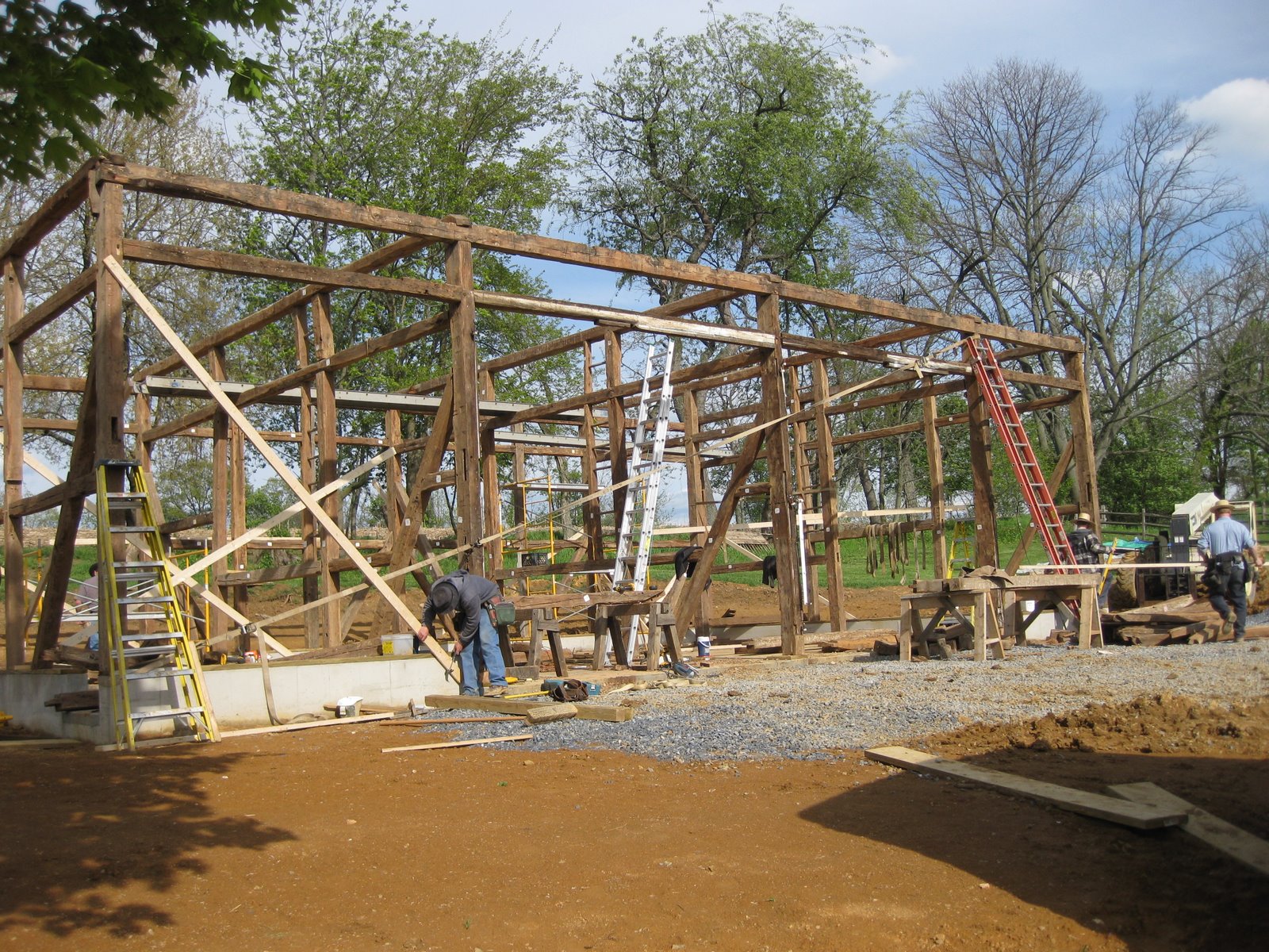 The Beaumont Barn: Day 2 of building the barn