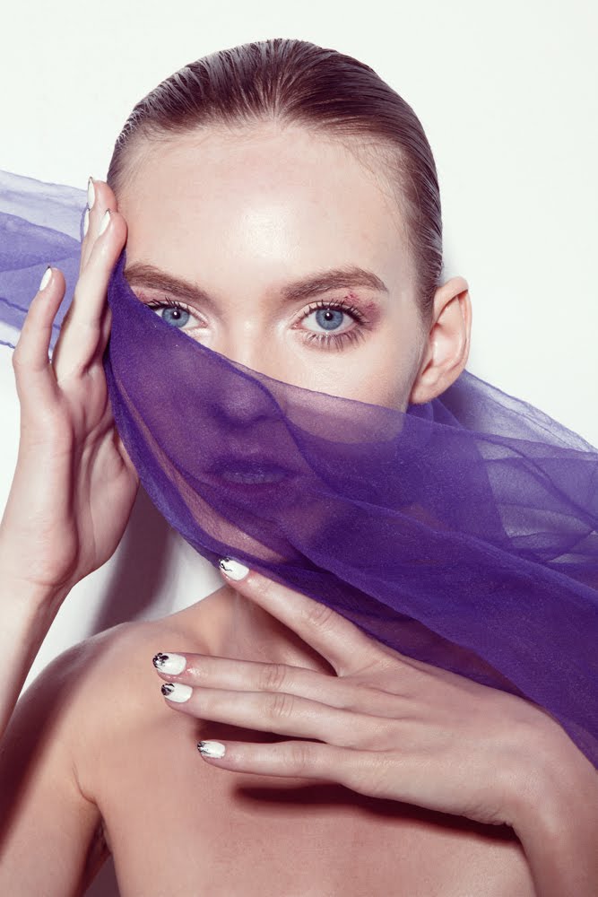 Veiled Beauty Rose Romantic Blindfolded Editorial Shoot with Model Anna Kiseleva