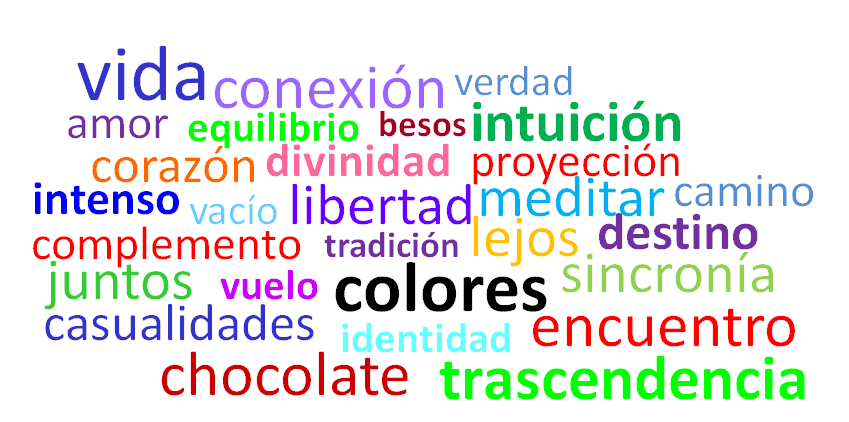 Pensamientos y palabras de colores