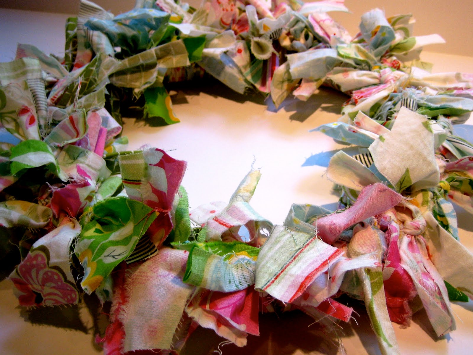 Summer Fabric Rag Wreath Tutorial - The Cottage Mama