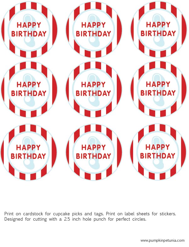 Pumpkin Petunia: CARNIVAL / CIRCUS PARTY WEEK - FREE PRINTABLE CUPCAKE PICK