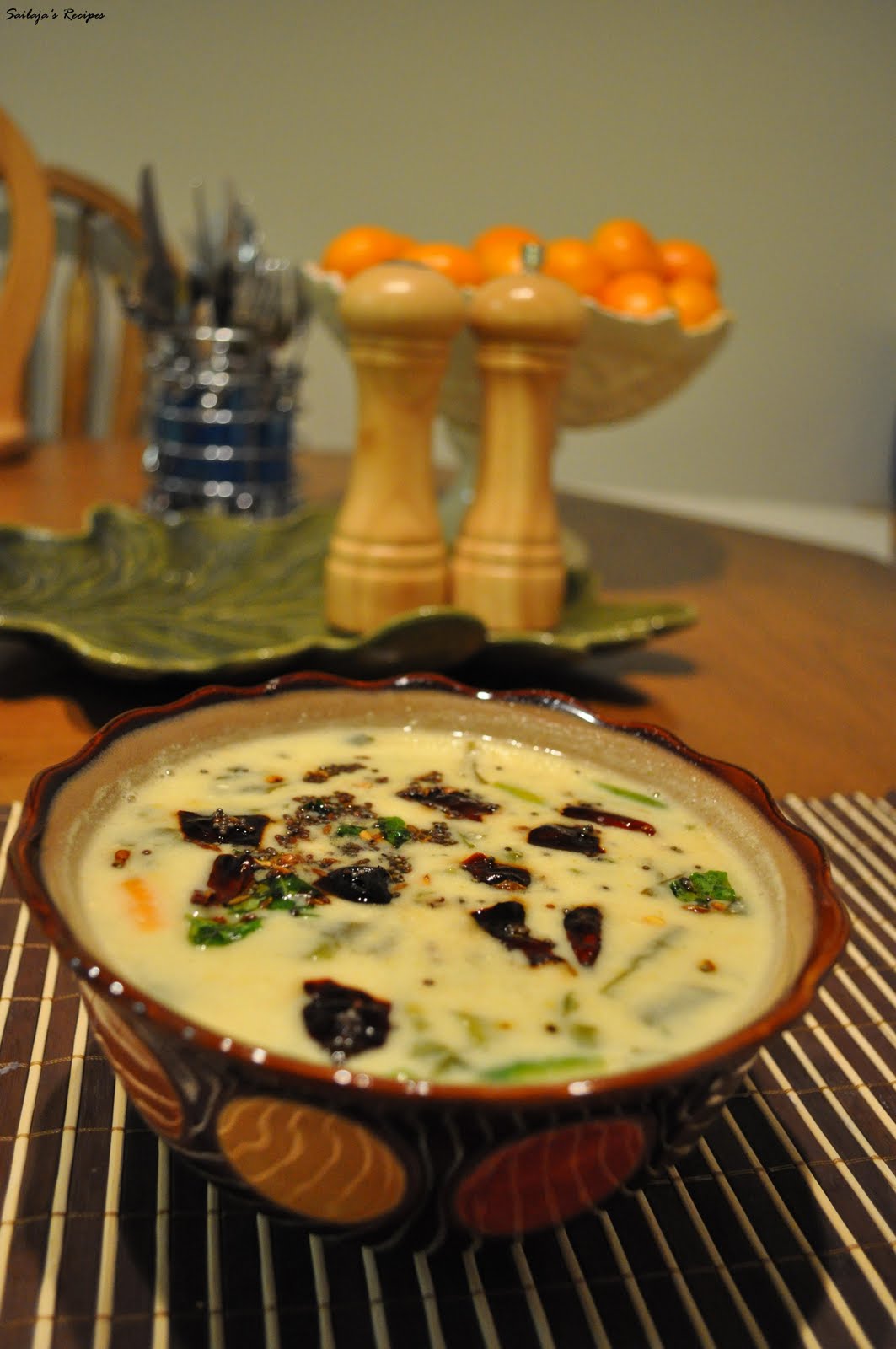 Sailaja's Recipes: Bachhali Pulusu with buttermilk(Malabar Spinach Soup)