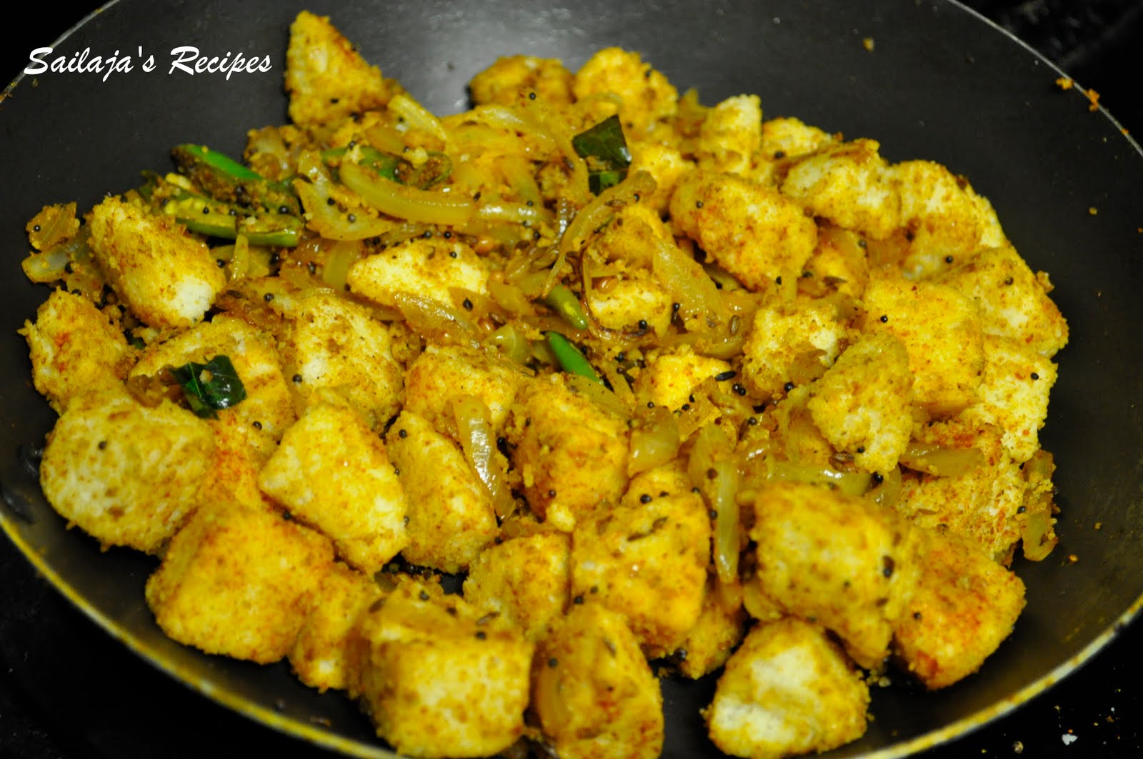 Sailaja's Recipes: Fried Masala Idly
