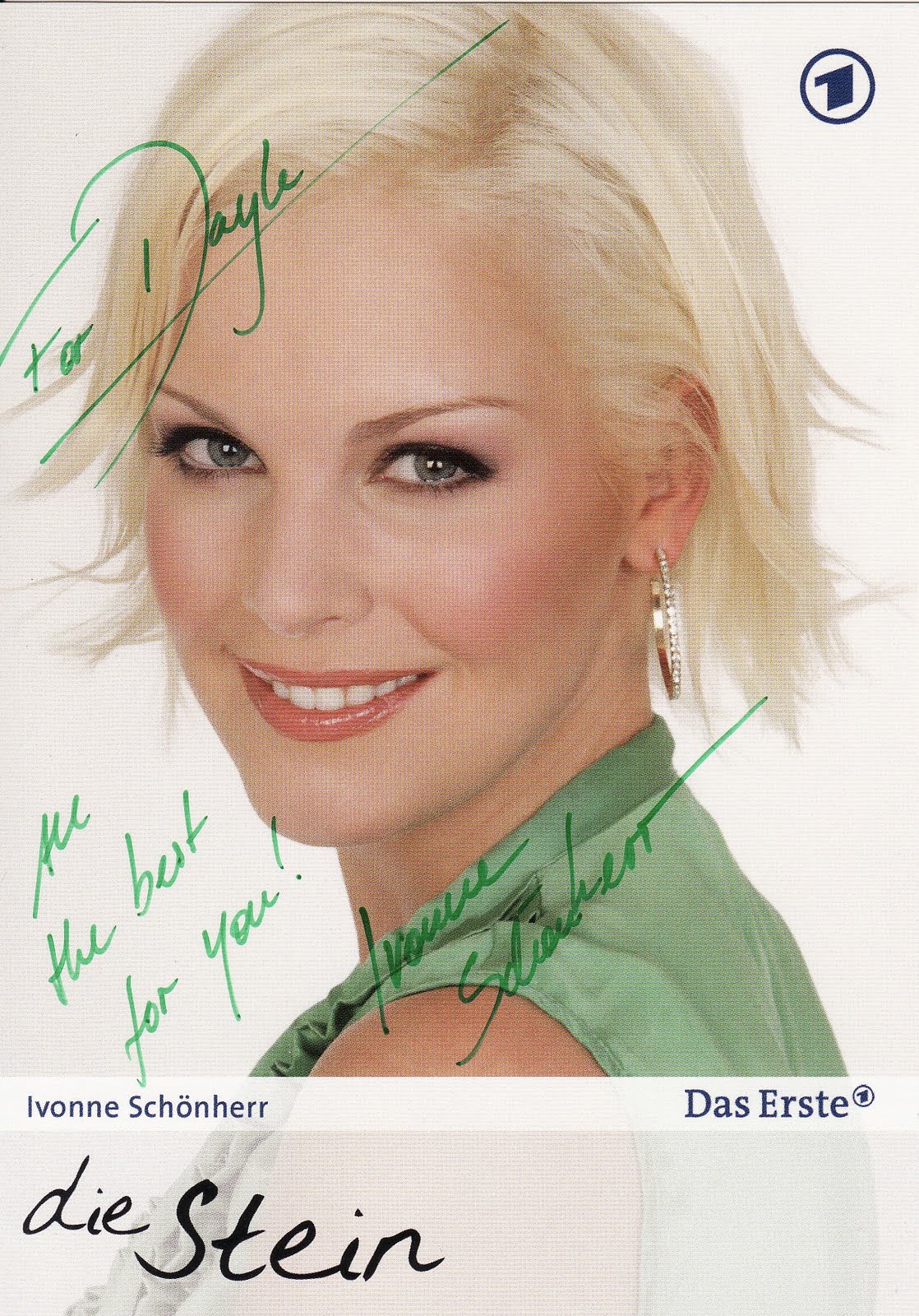 Kiwiautogal's Autographs: Ivonne Schonherr