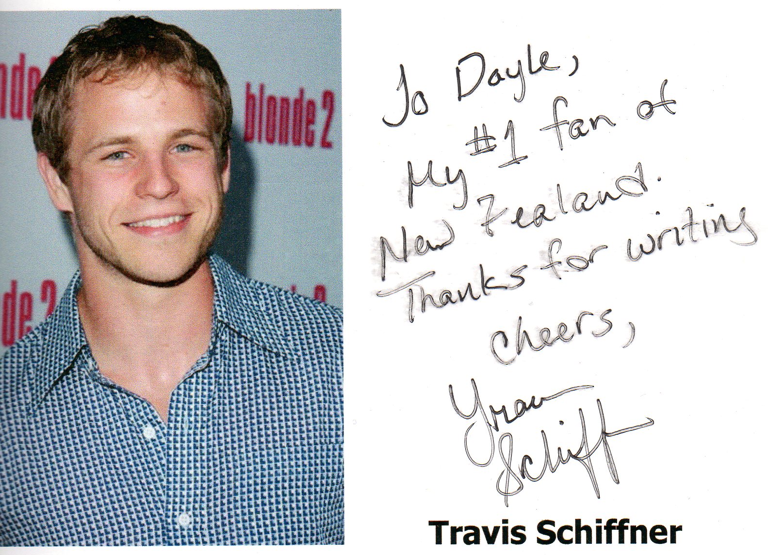 Kiwiautogal's Autographs: Travis Schiffner