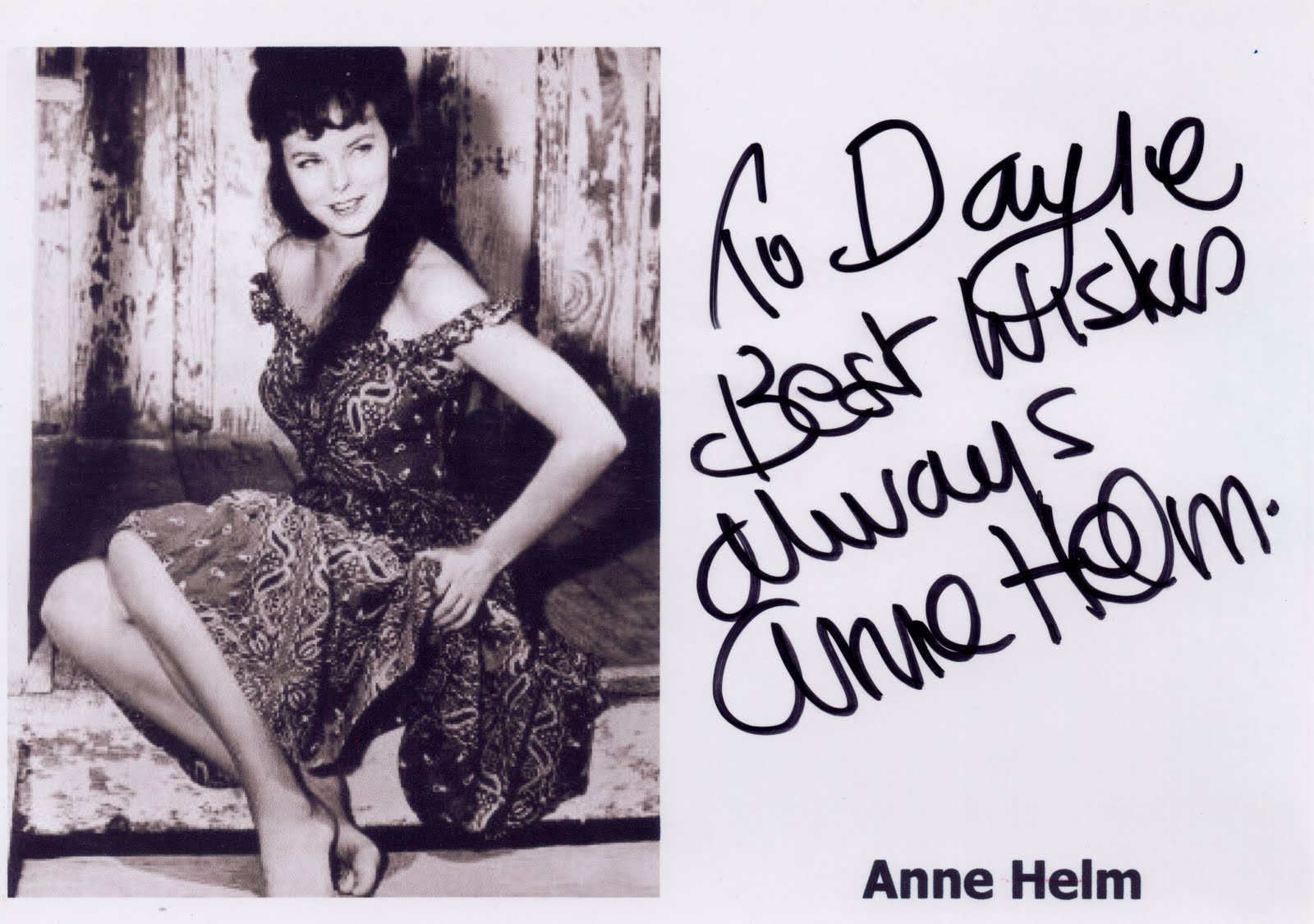 Kiwiautogal's Autographs: Anne Helm