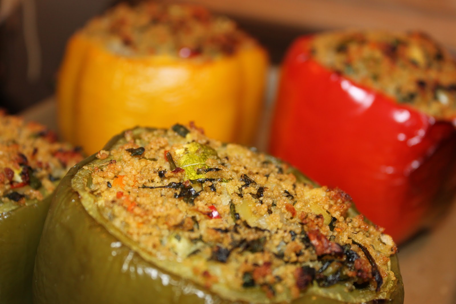 My Affair With Truffles: Moroccan Spiced Couscous Stuffed Peppers