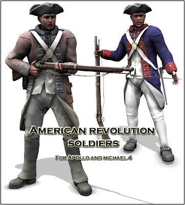 adh3d 3d models for poser: American Revolution Soldiers.