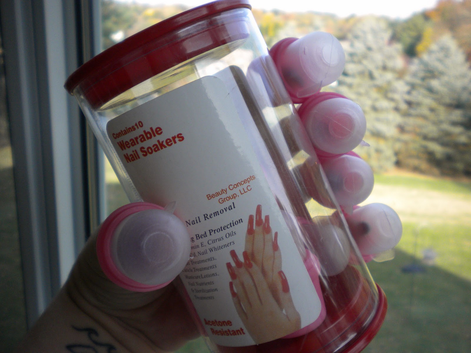 Black nail polish and lip gloss: I got the coolest nail thingies