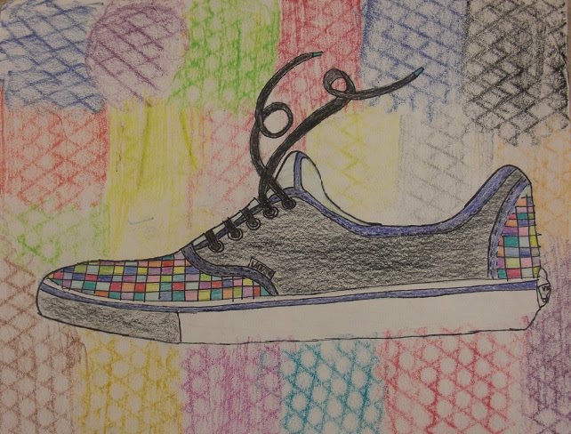 DRAWS Attention!!!: Shoe Drawing with Texture!!