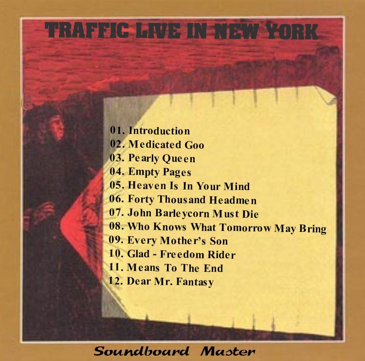 Sharing Needles: TRAFFIC - LIVE AT THE FILLMORE '70