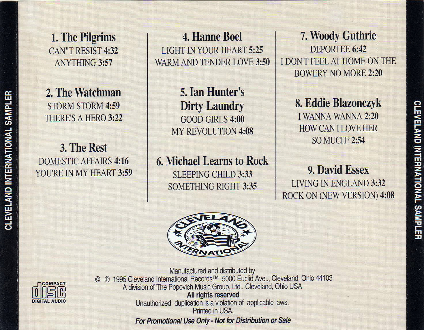 Sharing Needles: CLEVELAND INTERNATIONAL RECORDS PROMO SAMPLER