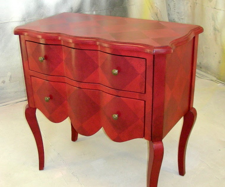 Sydney Barton - Painted Furniture: Two Tone Red Nightstand
