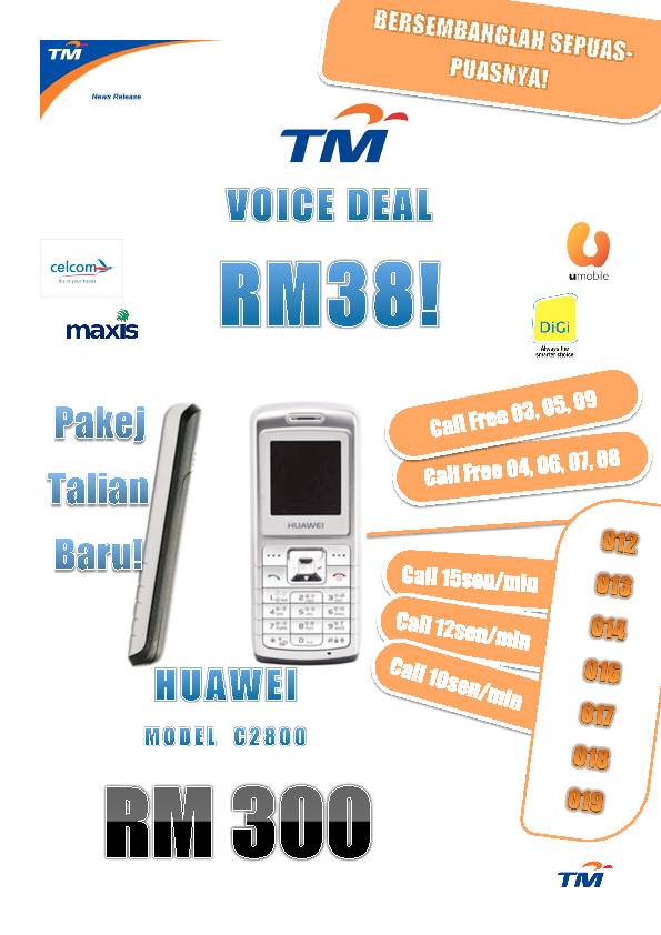 Produk TM Voice Deal RM38