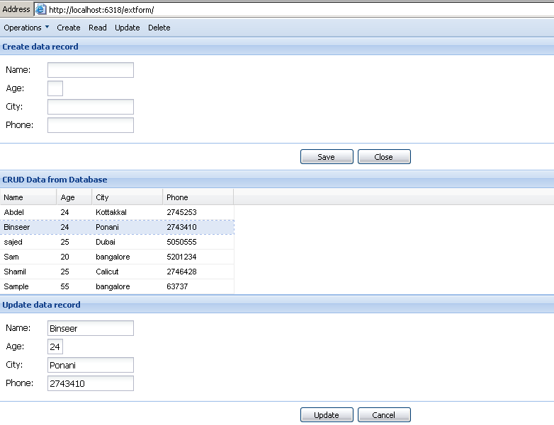 Techno Paper: CRUD application using ExtJS and Java
