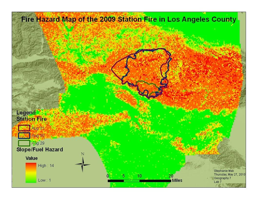 Geography 7: Lab 7: Mapping the Station Fire in ArcGIS