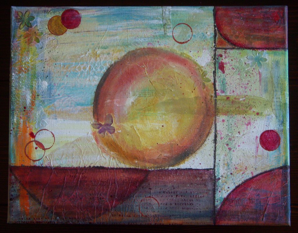 Abstract Mixed-Media Painting – Halle's Hobbies