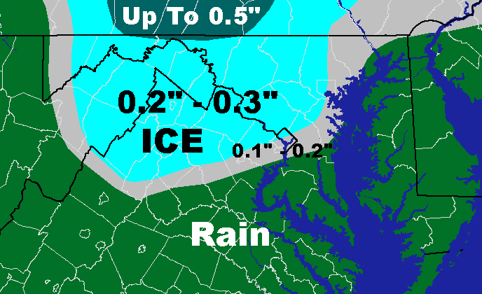 Storm Chaser's Forecasts: UPDATED Ice Forecast for Wednesday- Leesburg, VA