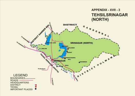 MakadJaal: MAP SHOWING THE BOUNDARIES OF TEHSIL SRINAGAR (NORTH ...