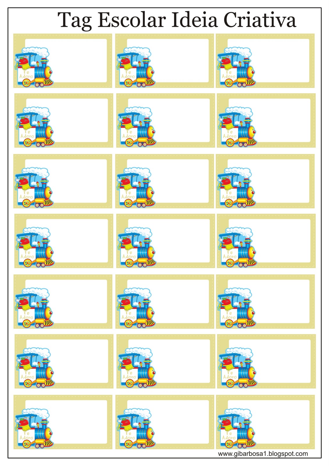 Tag Escolar Ideia Criativa | Ideia Criativa - Gi Carvalho Educação Infantil