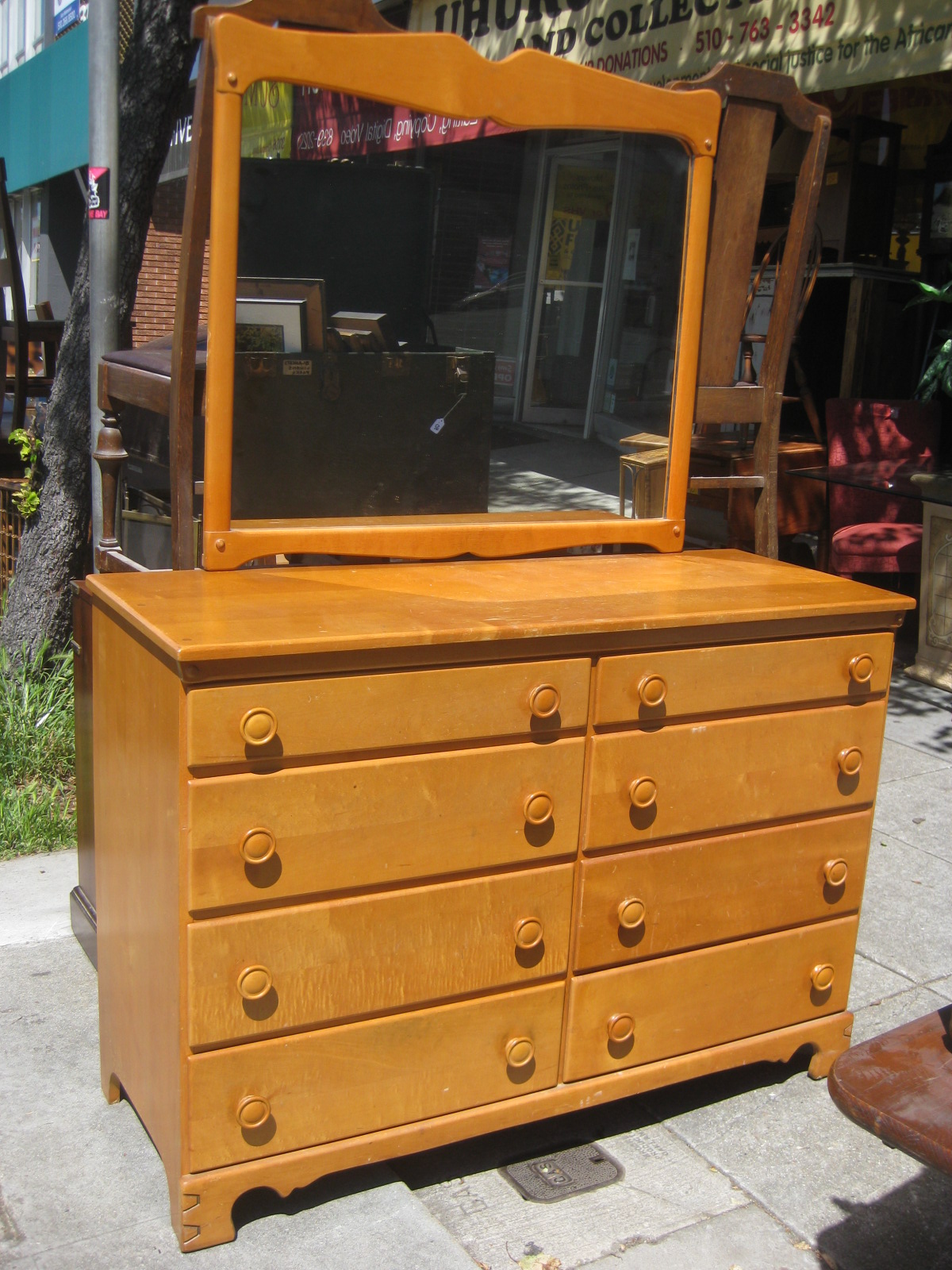 UHURU FURNITURE & COLLECTIBLES: SOLD - Solid Maple Dresser and Mirror ...