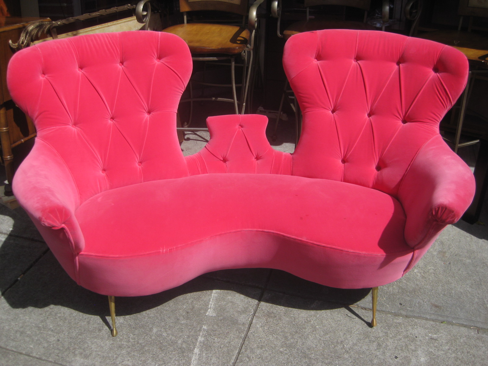 UHURU FURNITURE & COLLECTIBLES: SOLD - Pink Victorian Settee - $325