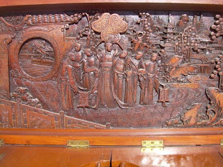 UHURU FURNITURE & COLLECTIBLES: SOLD - Ornate Carved Chinese Bar - $900