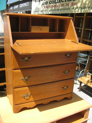 UHURU FURNITURE & COLLECTIBLES: SOLD - Maple Secretary Desk - $60
