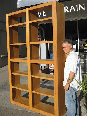 UHURU FURNITURE & COLLECTIBLES: SOLD - 8 ft. tall oak shelf - $100
