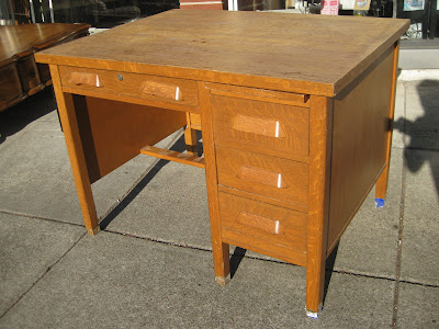 UHURU FURNITURE & COLLECTIBLES: SOLD - Classic Oak Student Desk - $60