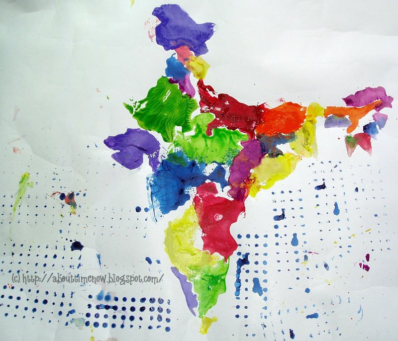 Block print - Onion, okra, potato and puzzle blocks - Artsy Craftsy Mom