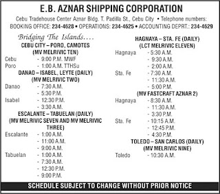 Philippines Shipping Guide: E.B. Aznar Shipping