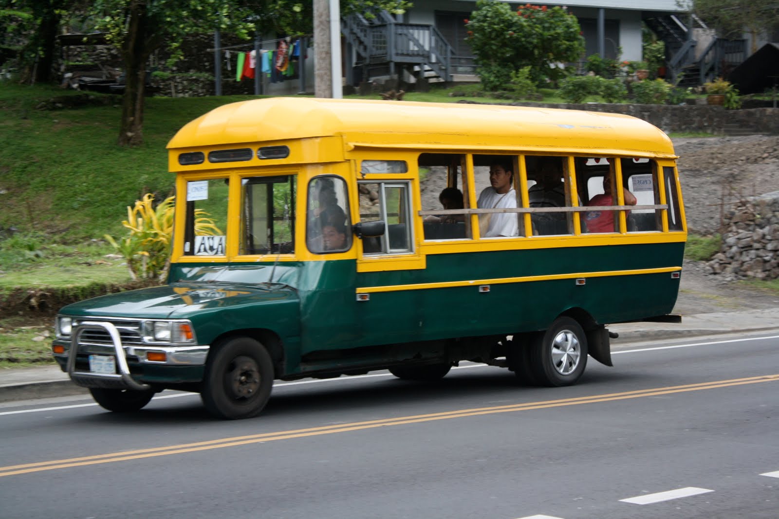 off and running: Samoan Bus Ride