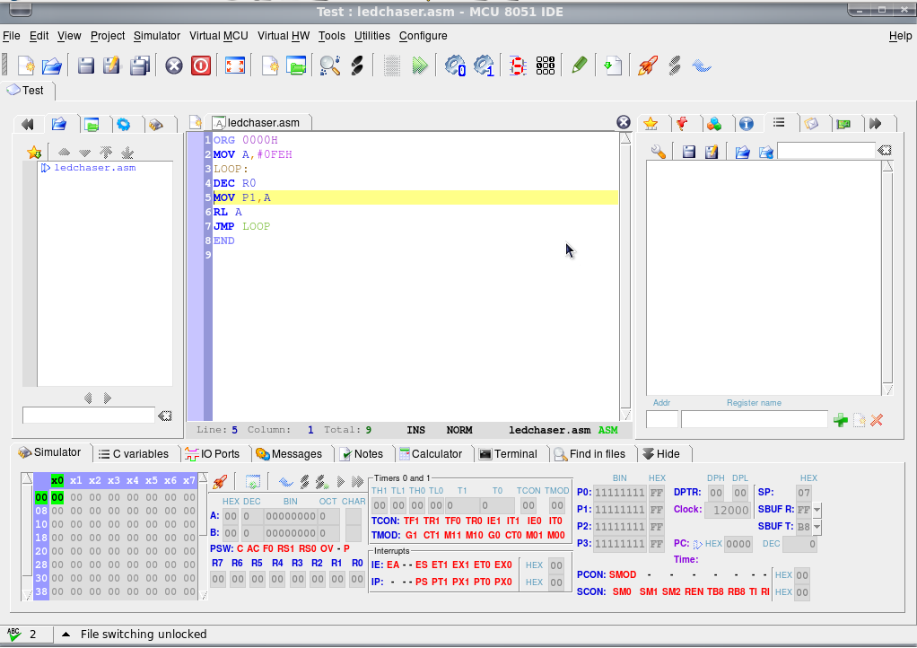 OpenTechLab: FEL: Introduction to MCU8051IDE