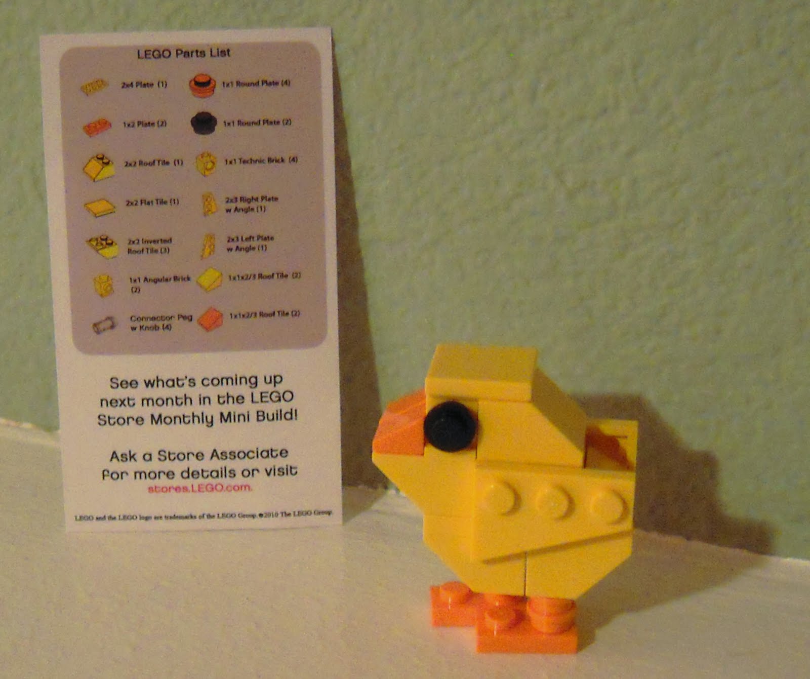 Our LEGO Brix Club: LEGO chick mini model and parts list