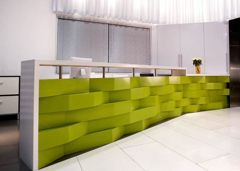 Waterfall reception desk - museumvery