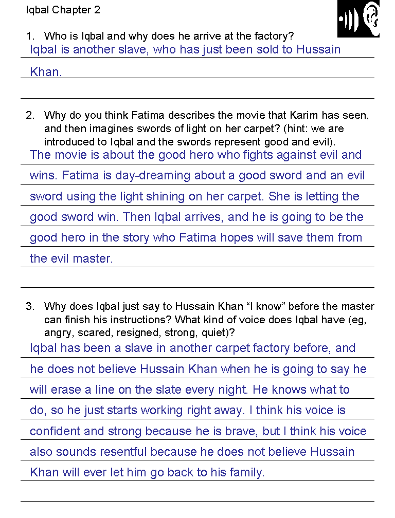 Coaching our kids with Aspergers: Iqbal Reading Comprehension chapter 2