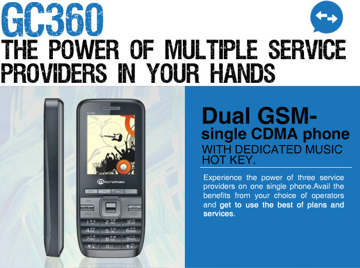 Micromax Mobiles features and reviews: GSM+CDMA