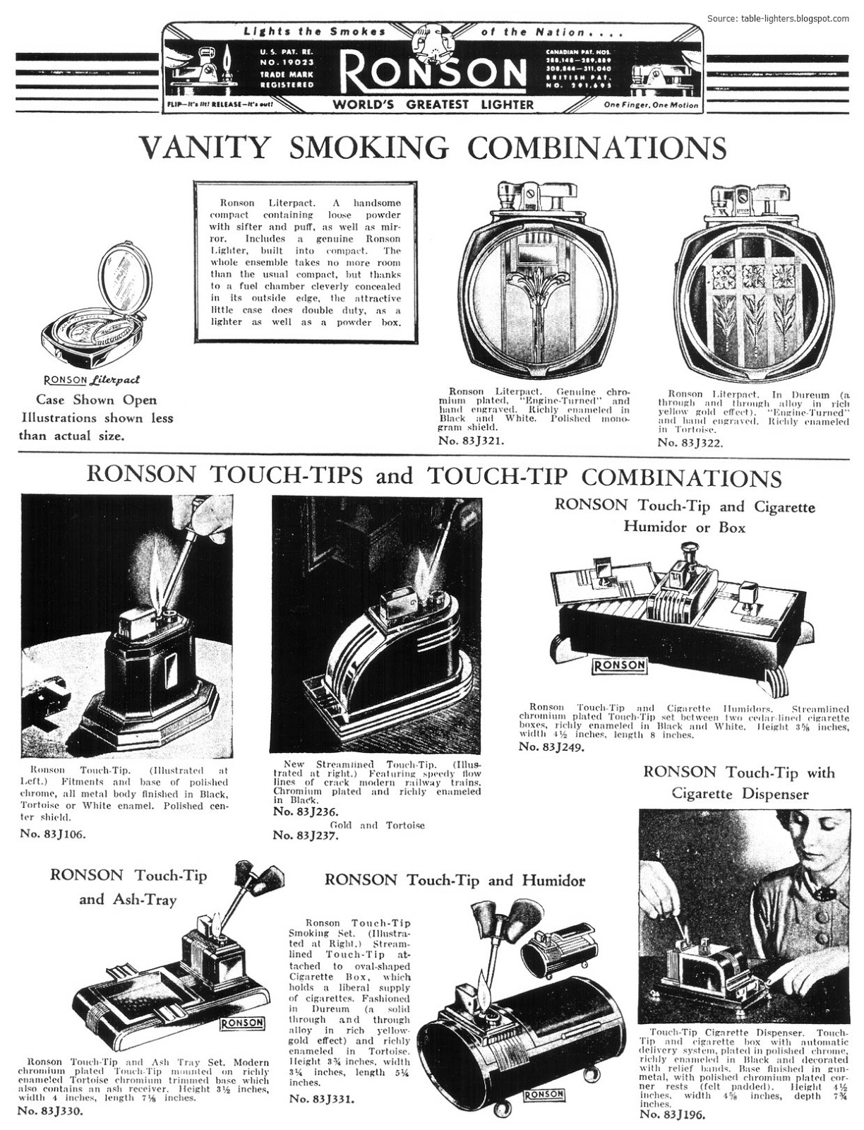 Table lighters collectors' guide: Cigarette Lighters Brochures and ...