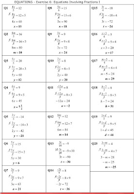 MathsOnline Answers: Equations Involving Fractions