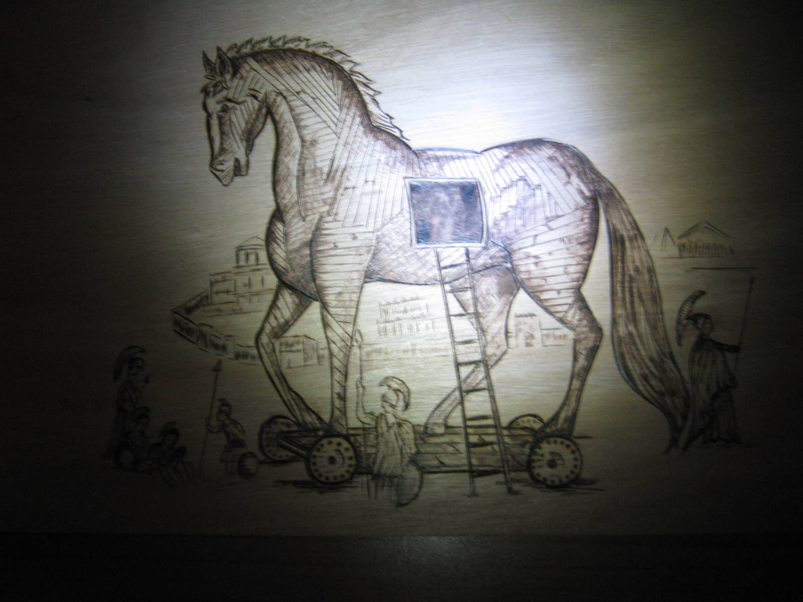 ξυλογλυπτες δημιουργιες: ιλιαδα