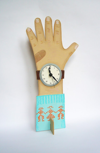 I Love Handmade: Handpainted Wooden Clock Hand No 8 by Sandra Eterovic