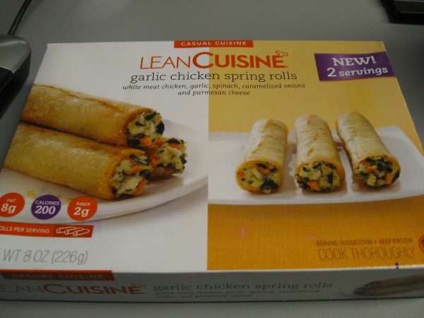 Man, what a day...: Lean Cuisine Garlic Chicken Spring Rolls