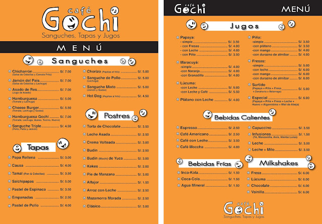 Cafe Gochi: MENÚ