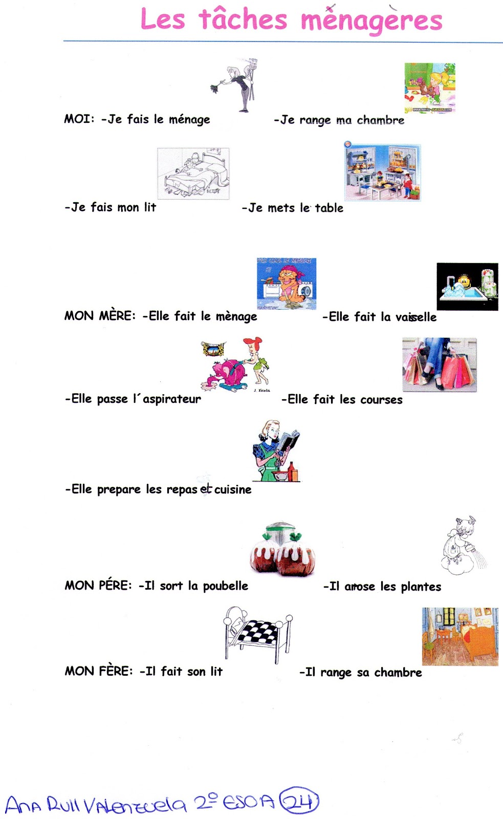 Apprends le français!: Quelques travails sur les tâches ménagères faits ...