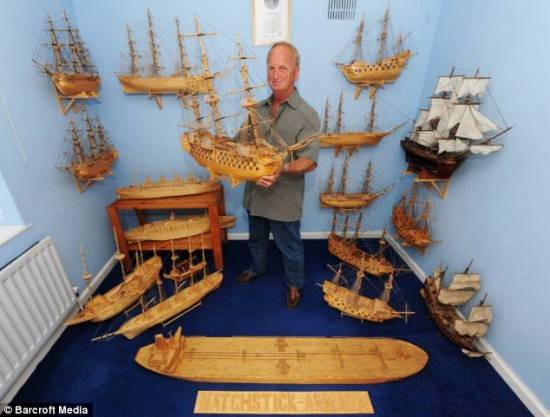Matchstick Master Builds Impressive Matchstick Ship ~ PModels