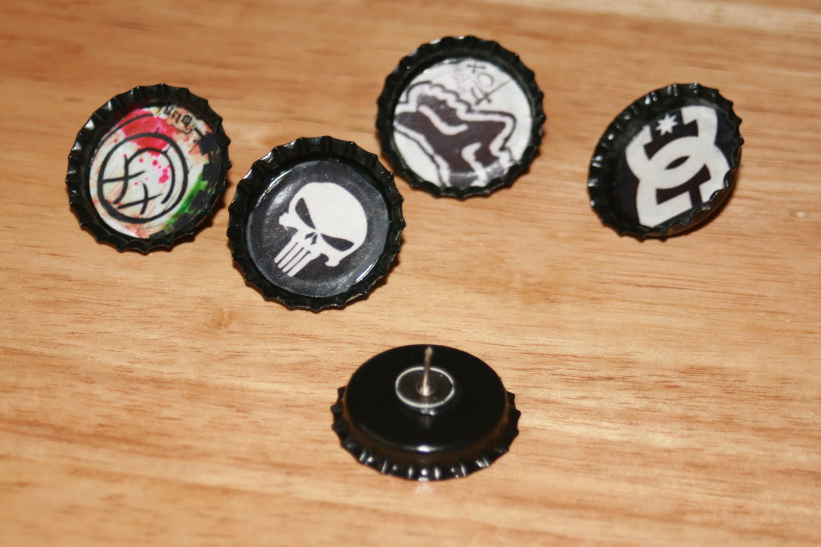 Not Just A Mommy After All: Craft Time! - Bottle Cap Push Pins