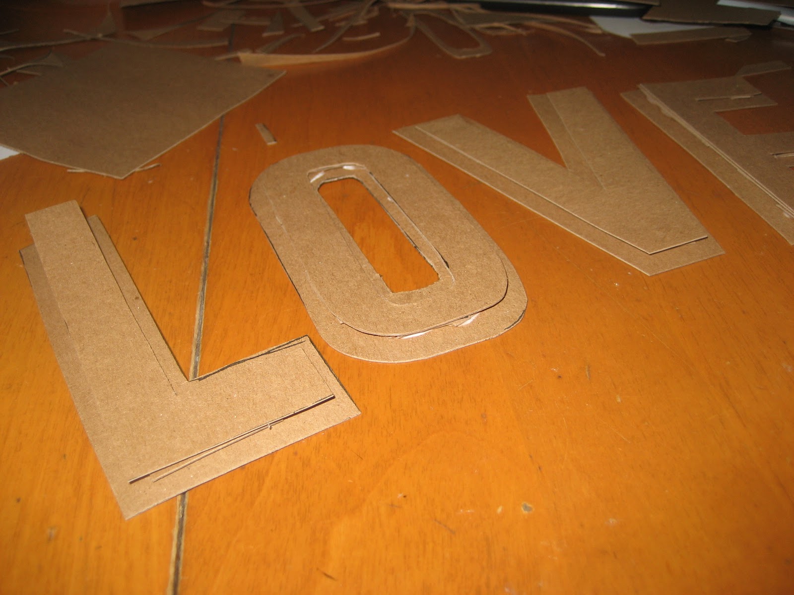 and then just glued the built-up skinny letters on top of the regular ...