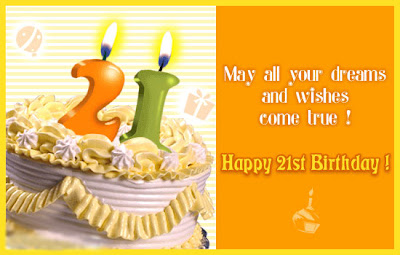 Birthday Cards: 21st Birthday Card Twenty First Birthday Wishes