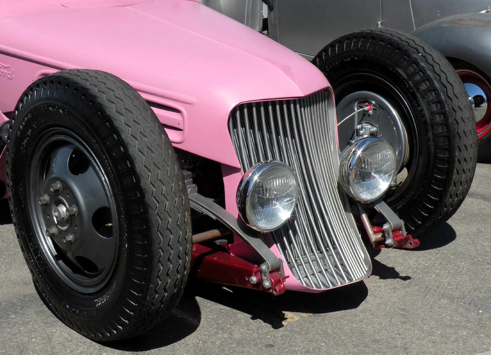 Just A Car Guy: Pink hot rod dualie... ya won't see another one of these